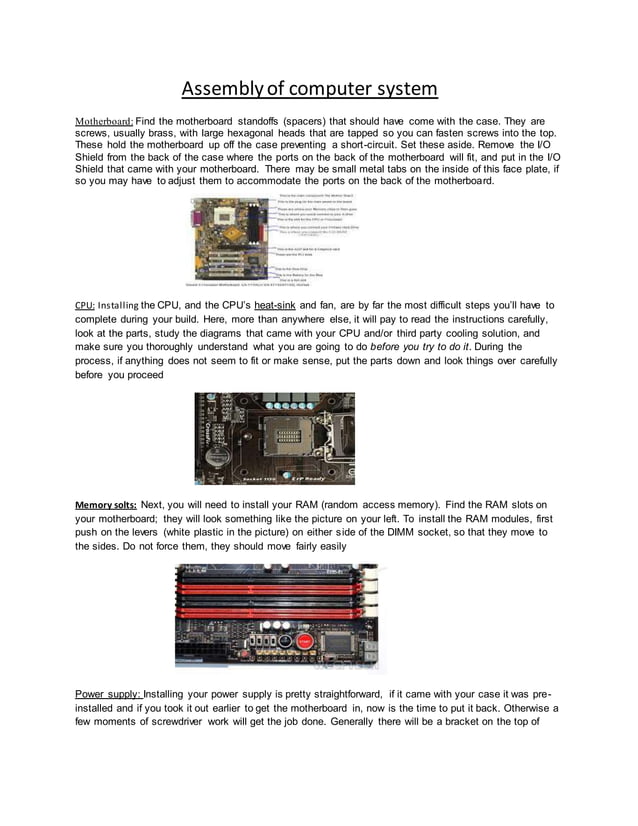 Assembly of computer system | PDF