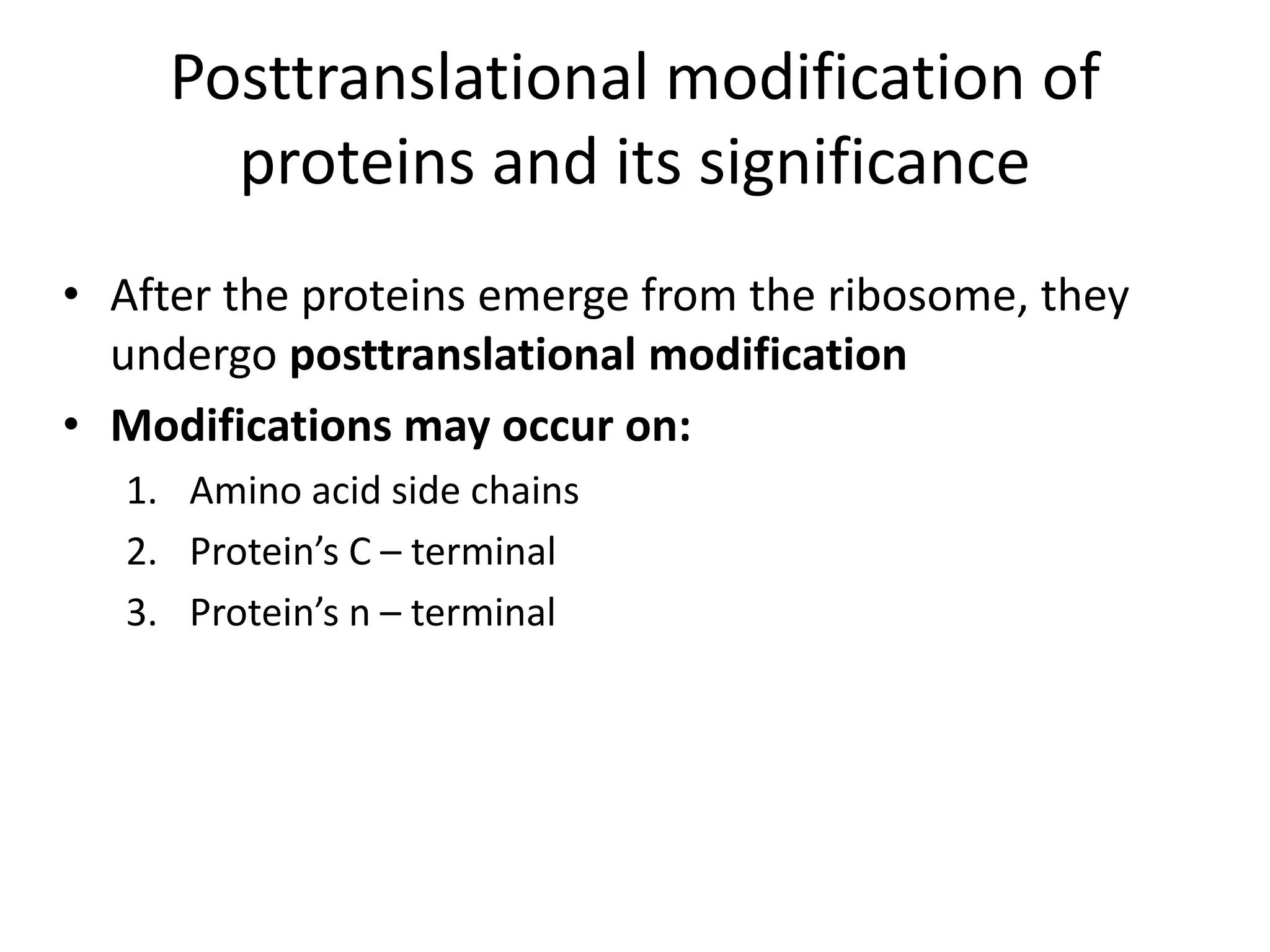 structure of proteins and posttraslational modification of proteins and ...