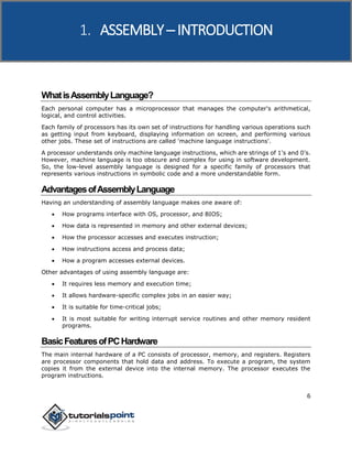Assembly programming tutorial | PDF