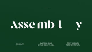ASSEMBLY @SXSW | PPT