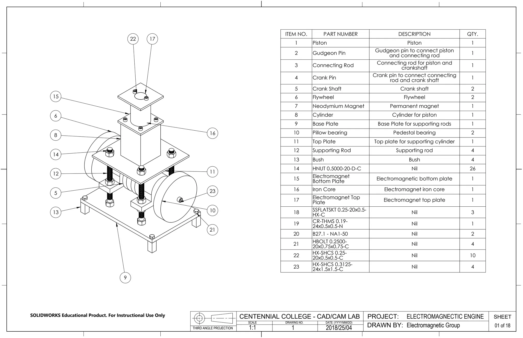 Electro-magnetic Engine Assembly in Solidworks | PDF | Physics | Science