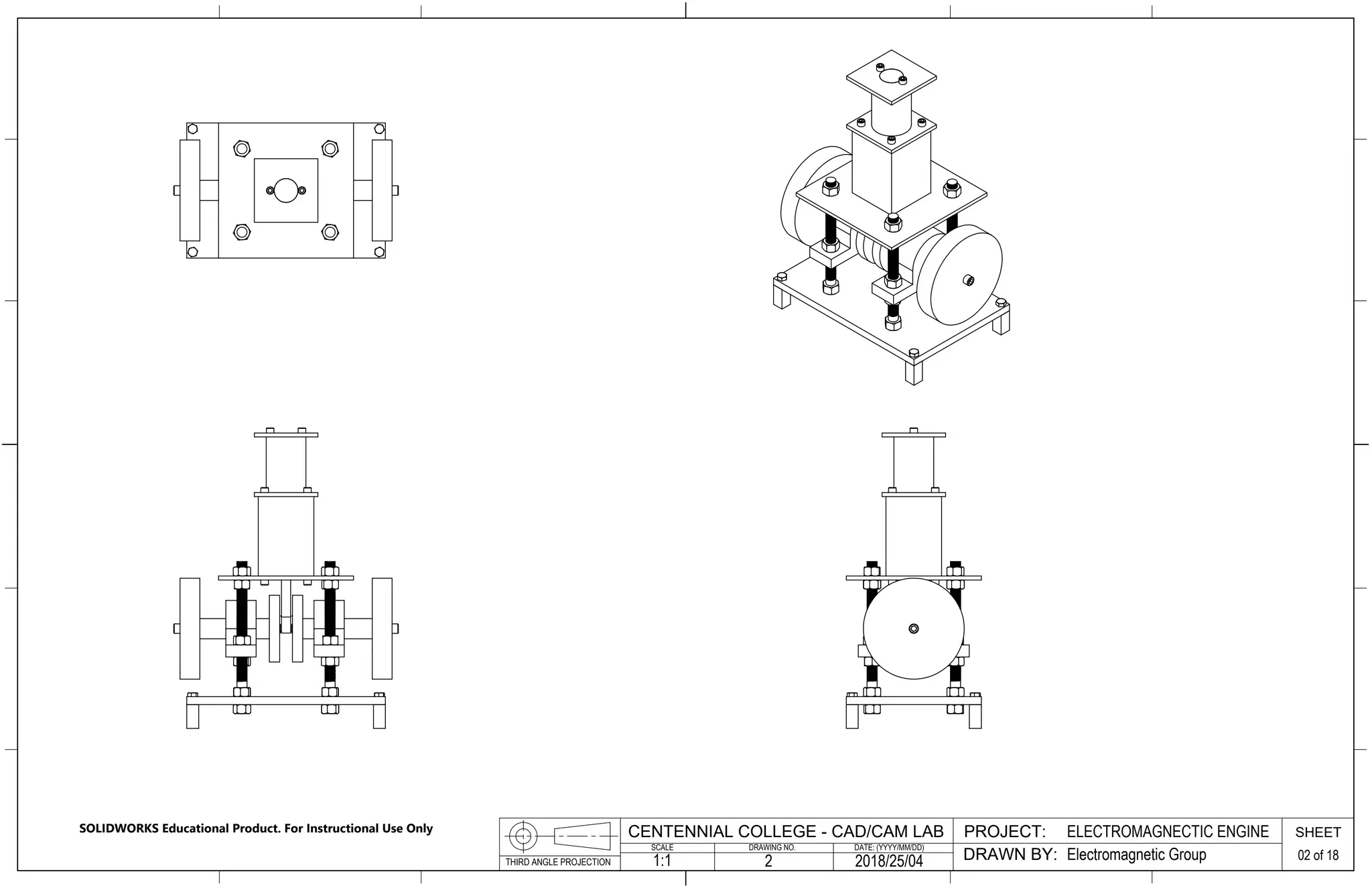 Electro-magnetic Engine Assembly in Solidworks | PDF | Physics | Science