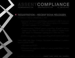 Assent Compliance - 2013 REACH Registrations | PPT