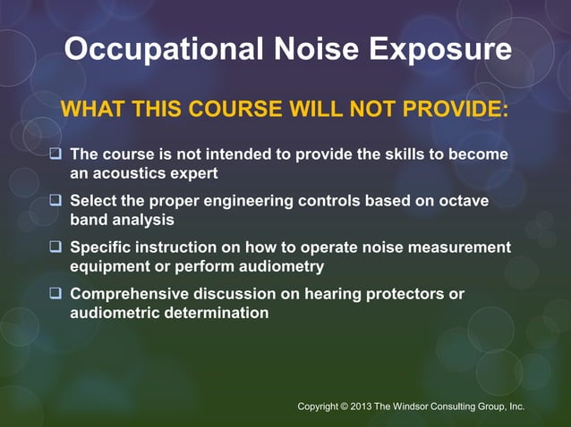 Occupational Noise Exposure and Hearing Conservation | PPTX