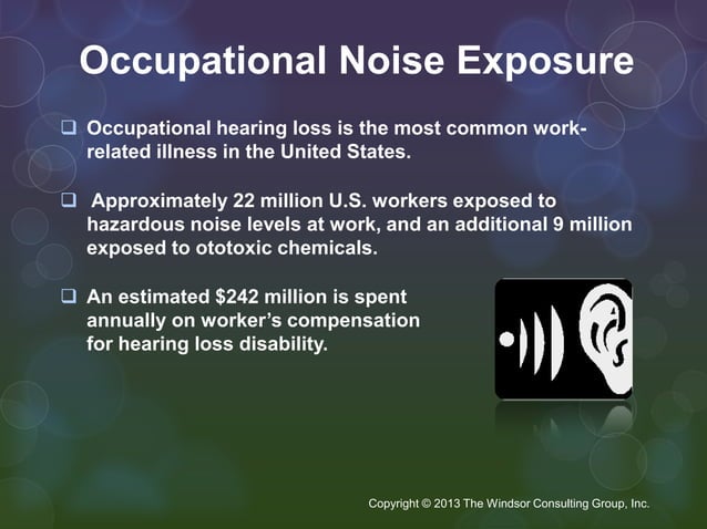 Occupational Noise Exposure and Hearing Conservation | PPTX