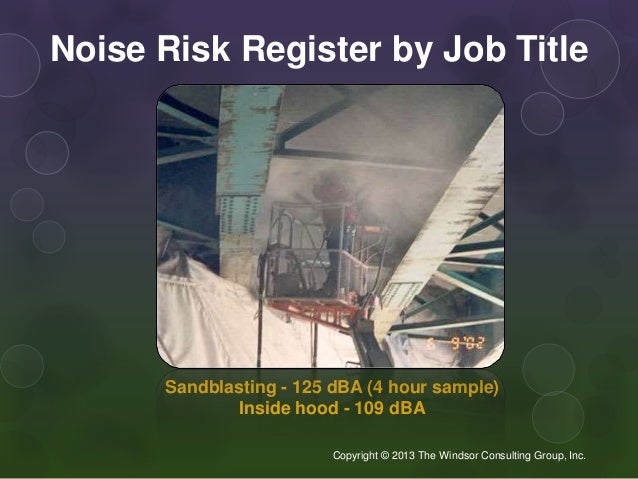 Occupational And Environmental Noise Risk Identification And Controls