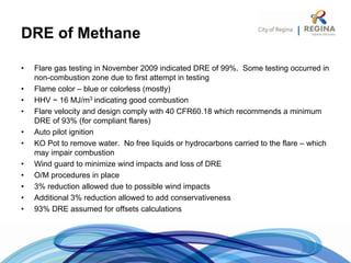 Asserting carbon offsets from landfill gas flaring at regina’s landfill ...