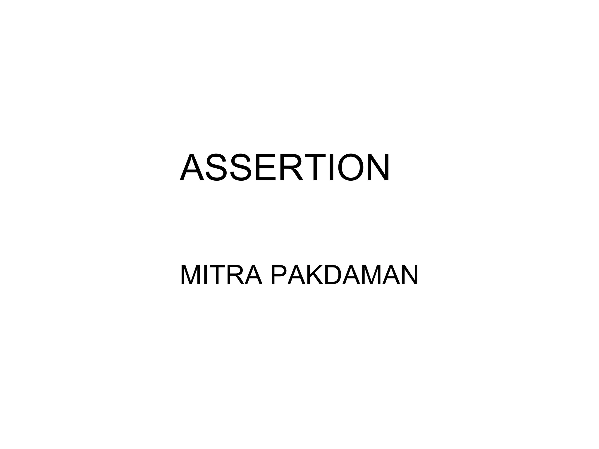 Assertion | PPT