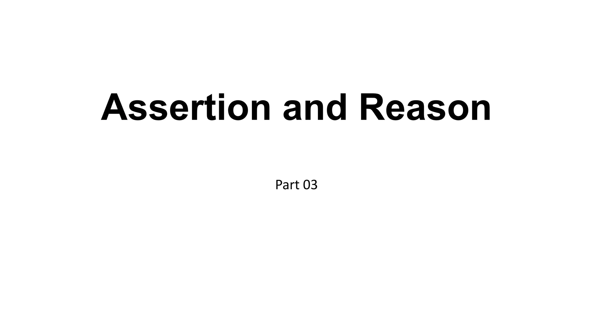 Assertion and Reason statistic presenattion | PPTX