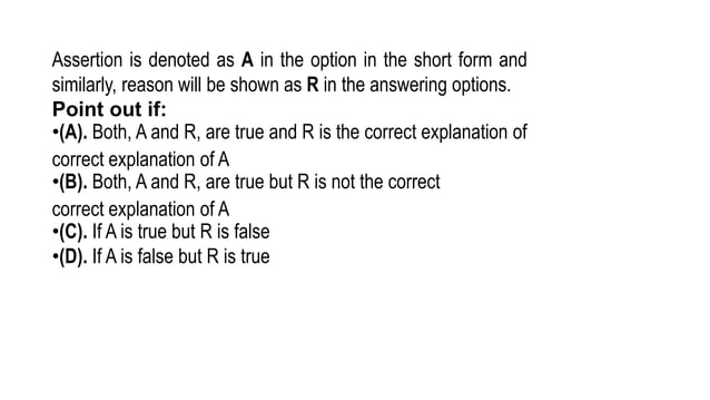 Assertion and Reason statistic presenattion | PPTX | Geography | Science
