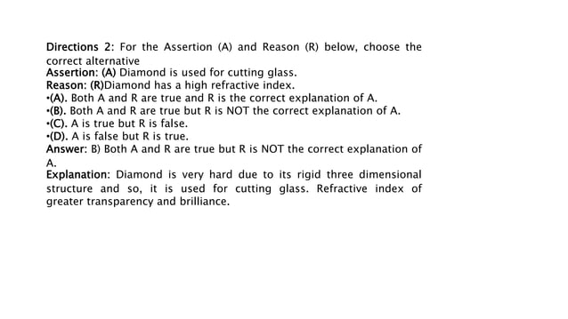 Assertion and Reason statistic presenattion | PPTX | Geography | Science