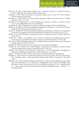 Assertion Reason Multiple Choice Testing As A Tool For Deep Learning A ...