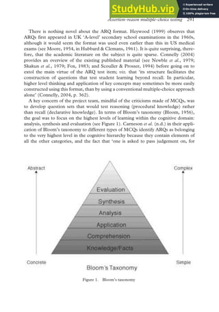 Assertion Reason Multiple Choice Testing As A Tool For Deep Learning A ...