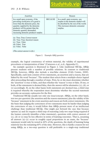 Assertion Reason Multiple Choice Testing As A Tool For Deep Learning A ...