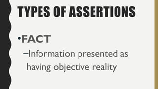 ASSERTIONS-ABOUT-THE-CONTENT-AND-PROPERTIES-OF-A.pptx | Science