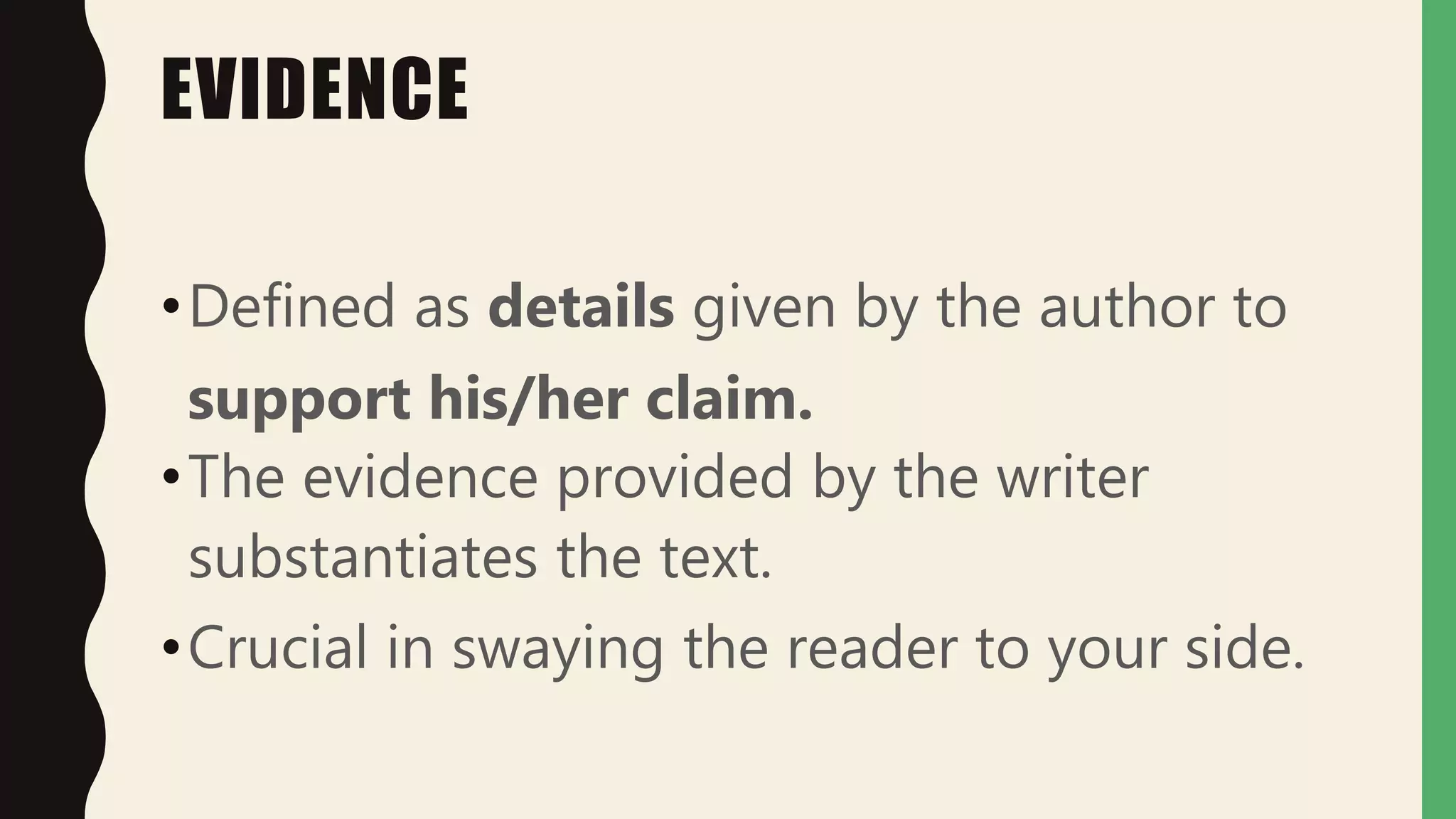 Assertions and determining textual evidence | PPTX