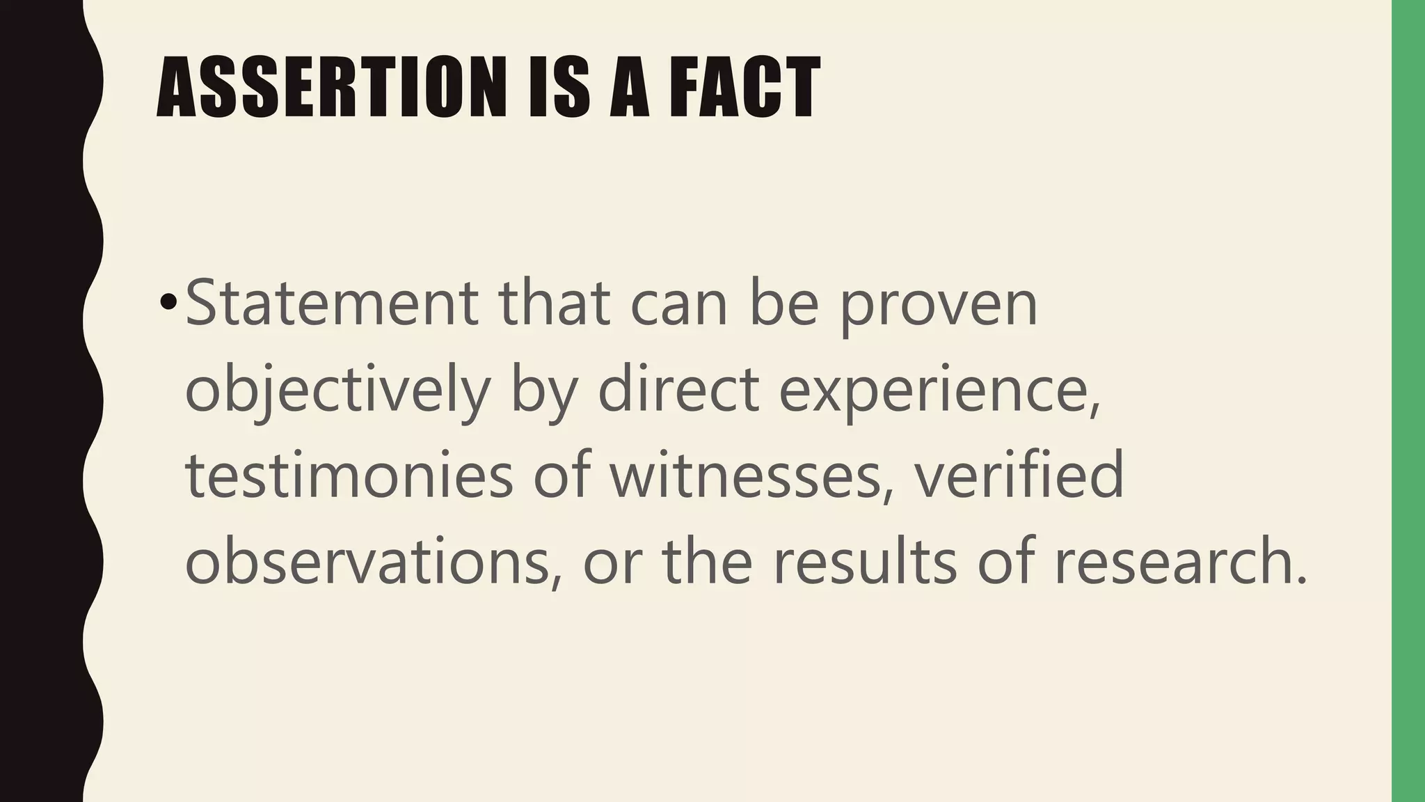 Assertions and determining textual evidence | PPTX