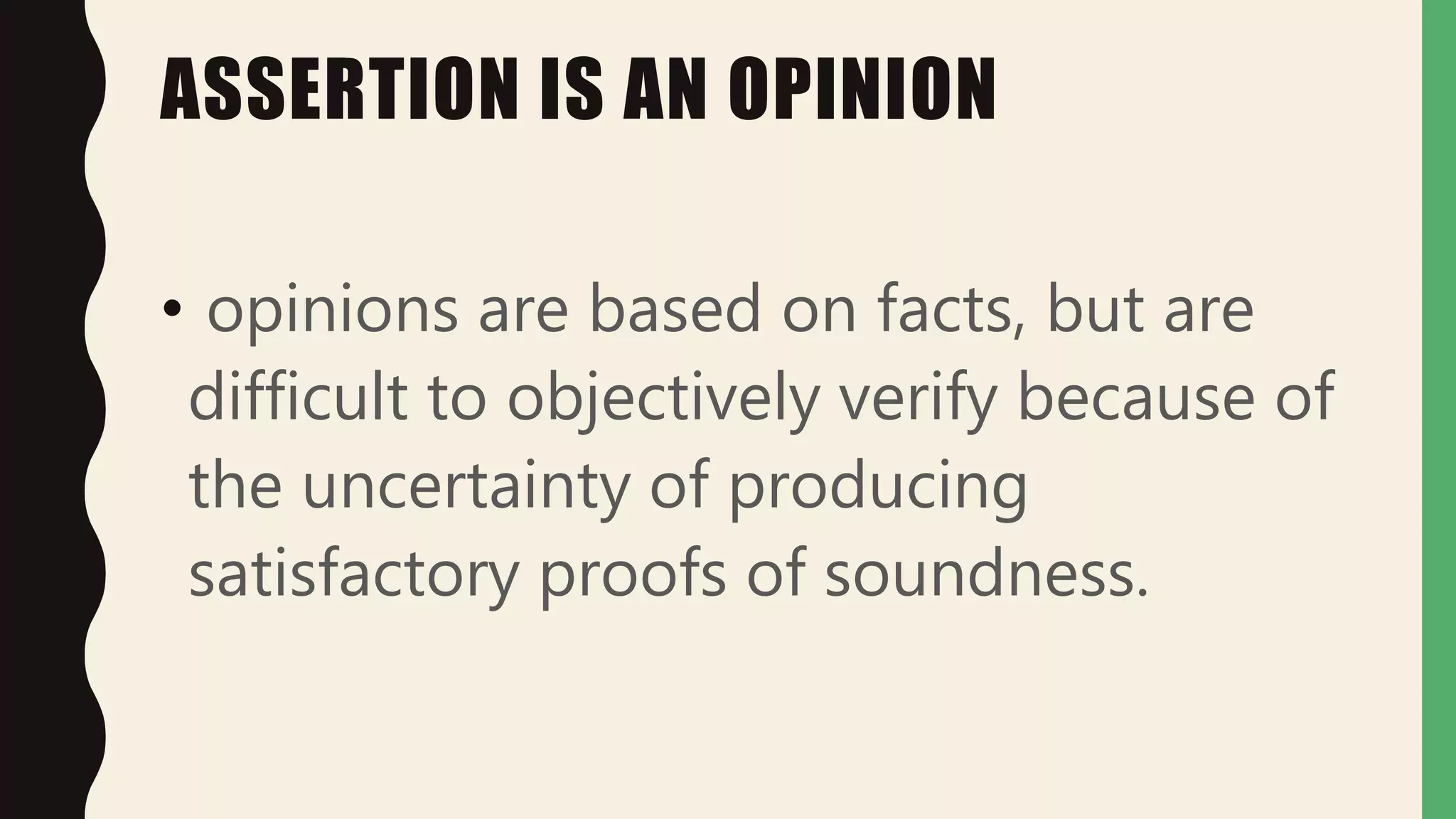 Assertions and determining textual evidence | PPTX