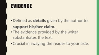Assertions and determining textual evidence | PPTX