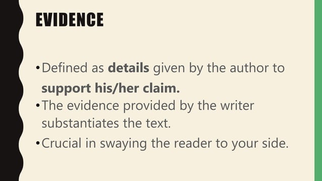 Assertions and determining textual evidence