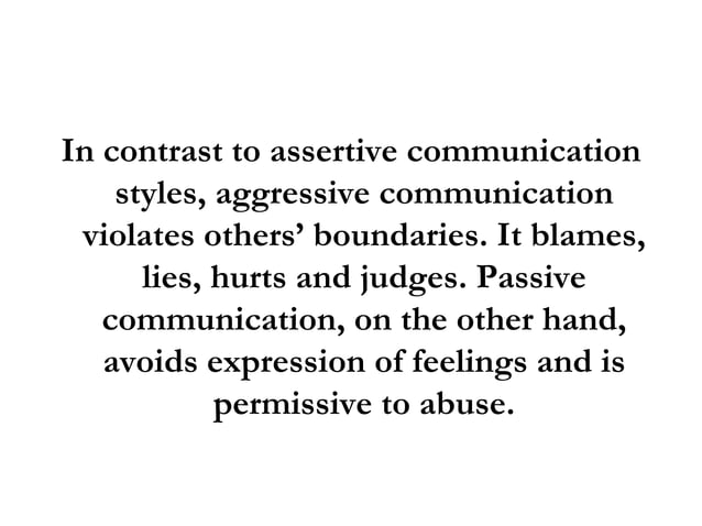 Assertive Communication Styles: Important Points To Remember | PPT