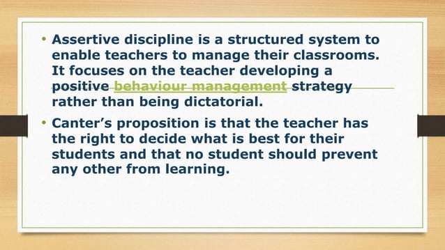 Assertive discipline theory | PPTX