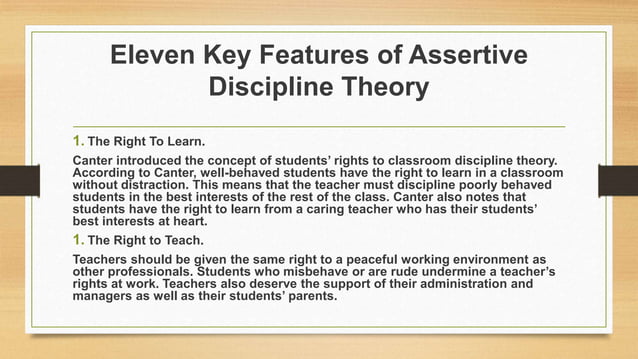 Assertive discipline theory | PPTX