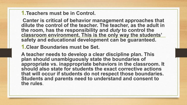 Assertive discipline theory | PPTX