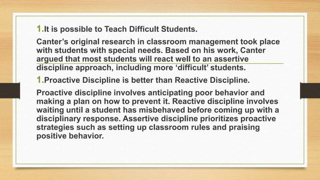 Assertive Discipline Theory Pptx 4891