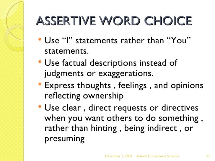 ASSERTIVENESS