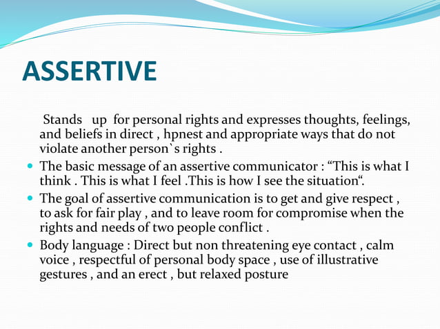 Assertiveness | PPTX | Mental Health | Diseases and Conditions
