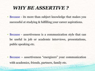 ASSERTIVENESS.pptx | Parenting Babies and Toddlers | Parenting