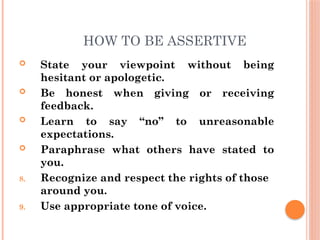 Assertiveness.pptx Assertive means aesthetic. | PPT