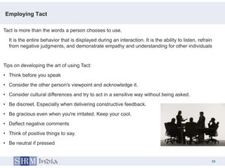 Assertiveness art of being tactful | PPTX