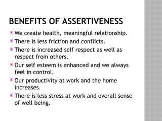 Assertiveness topic of advance nursing practice | PPTX