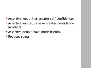 Assertiveness topic of advance nursing practice | PPTX