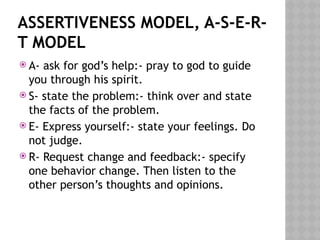 Assertiveness topic of advance nursing practice | PPTX