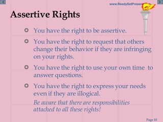 ASSERTIVENESS POWERPOINT | PPT | Family and Relationships