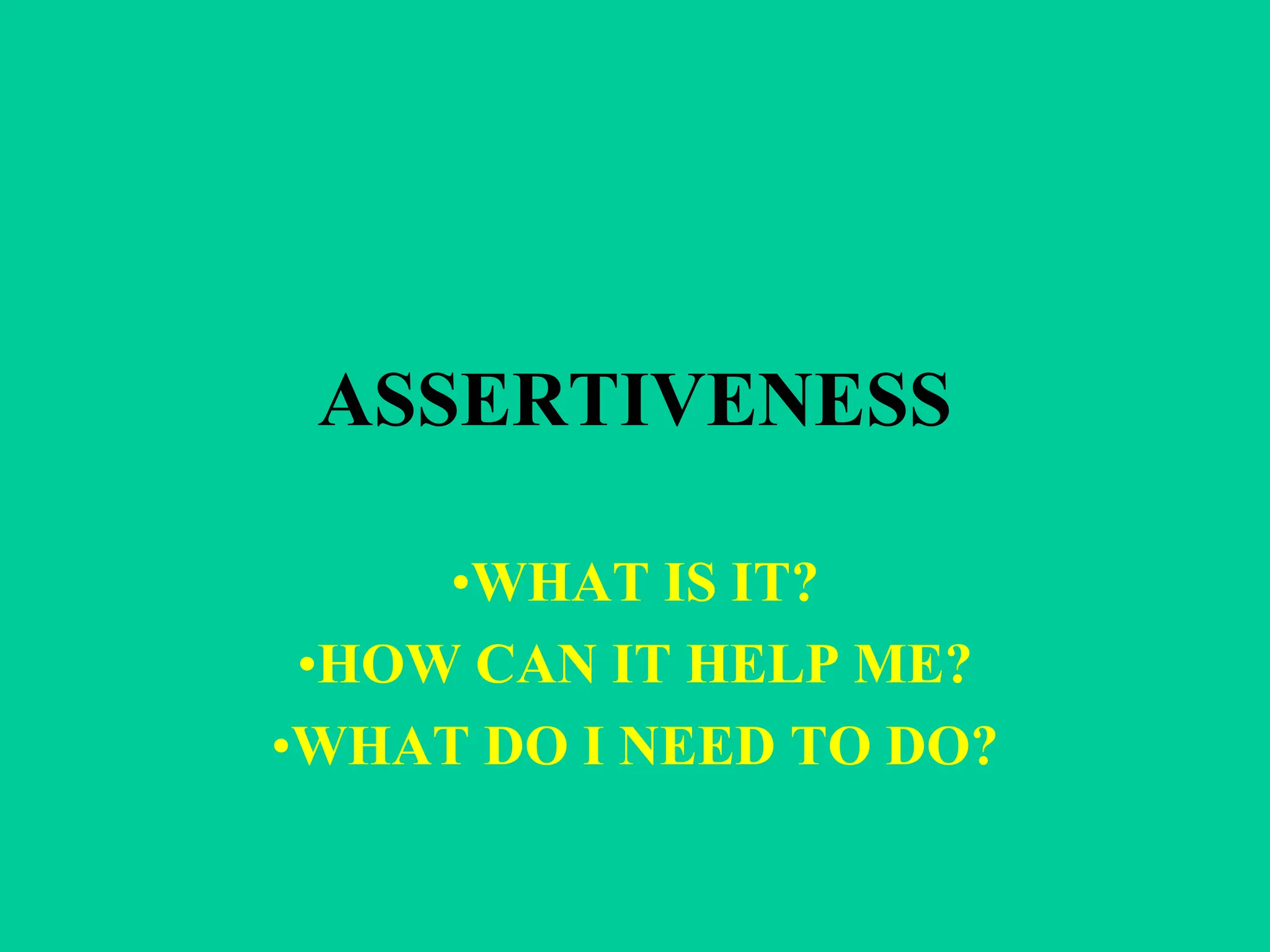 Assertiveness Management | PPT