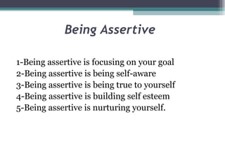 Assertiveness ppt | PPT | Mental Health | Diseases and Conditions