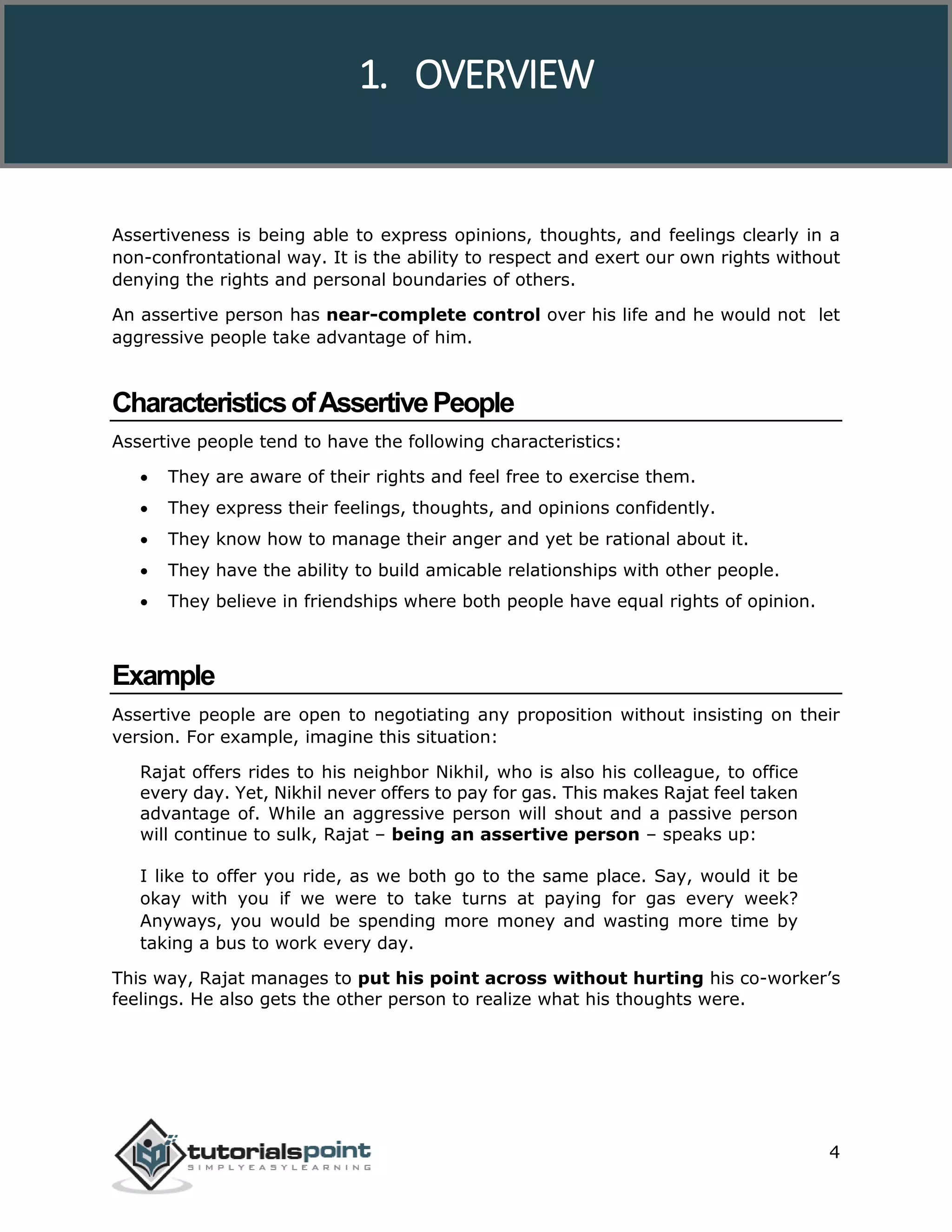 Assertiveness tutorial | PDF