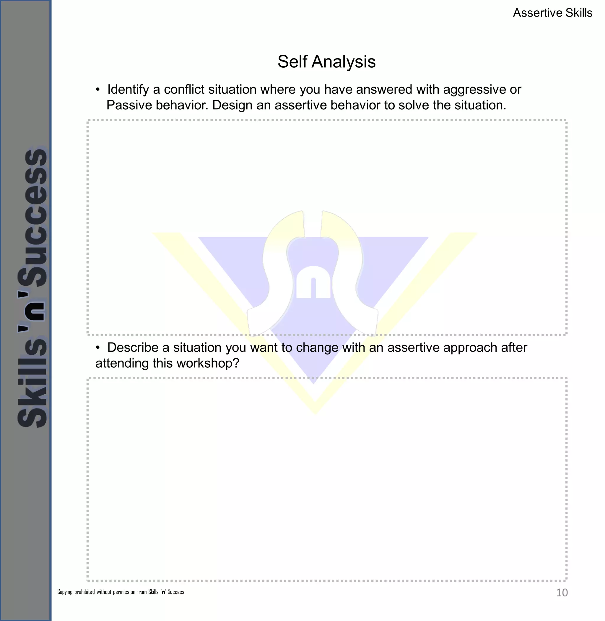 Assertive skills work book | PDF