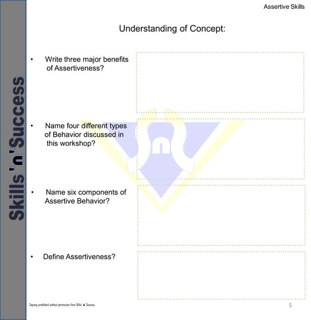 Assertive skills work book | PDF