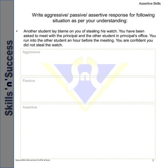 Assertive skills work book | PDF