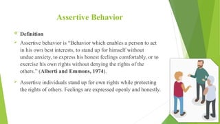 Assertive training. in health psychology | PPT