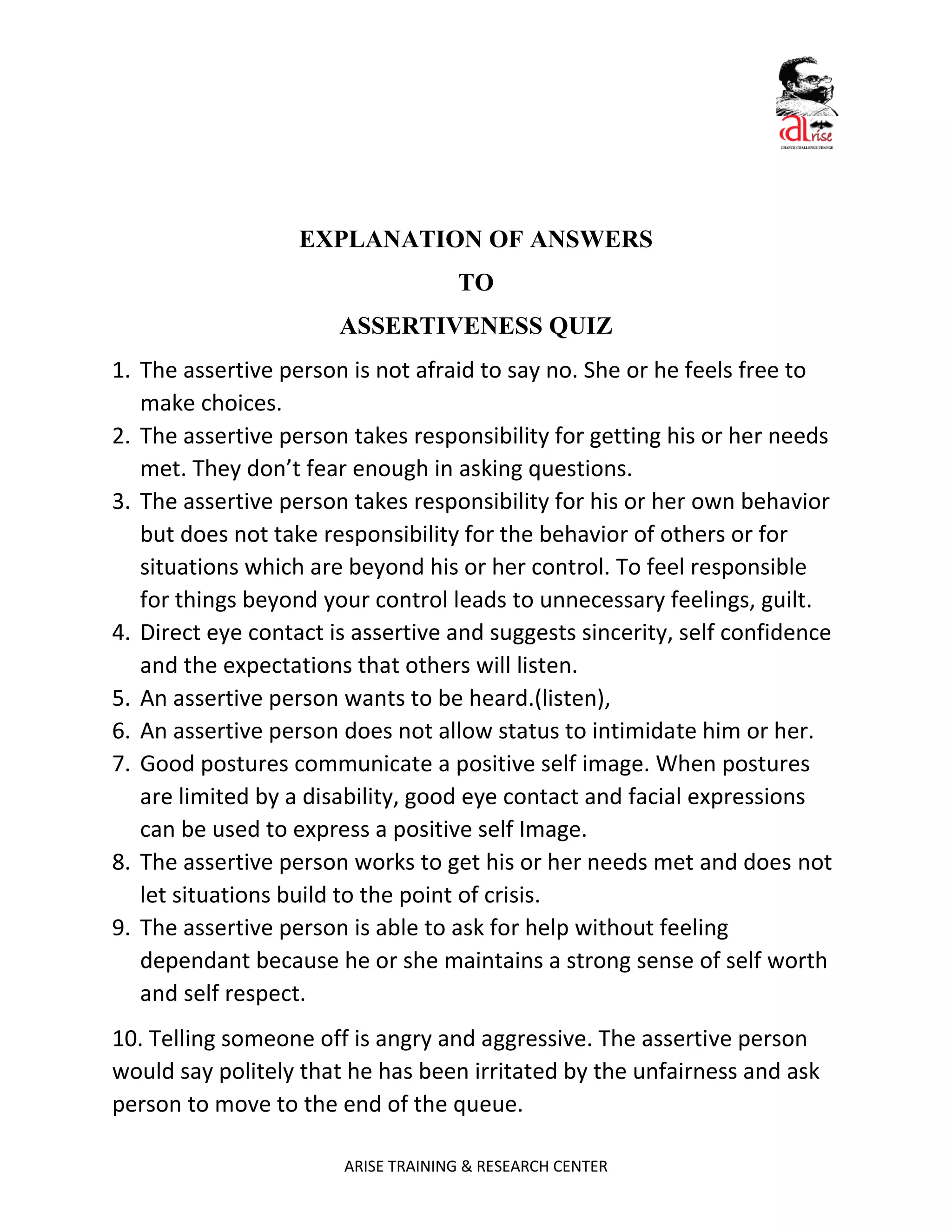 Assertive vs aggressive ariserobydreams2020 | PDF