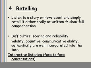 Assesing listening - language learning evaluation | PPTX