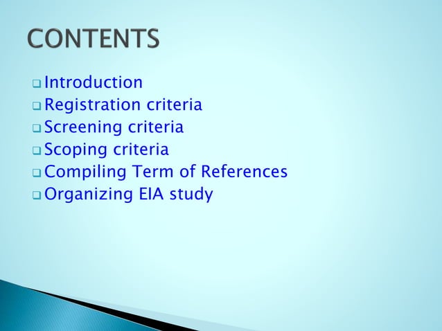 Assessing proposed project development under EIA | PPTX | Environment | Science