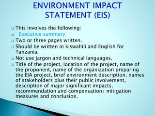 Assessing proposed project development under EIA | PPT