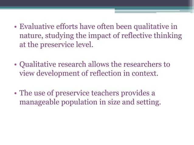 Assessing reflective thinking | PPT